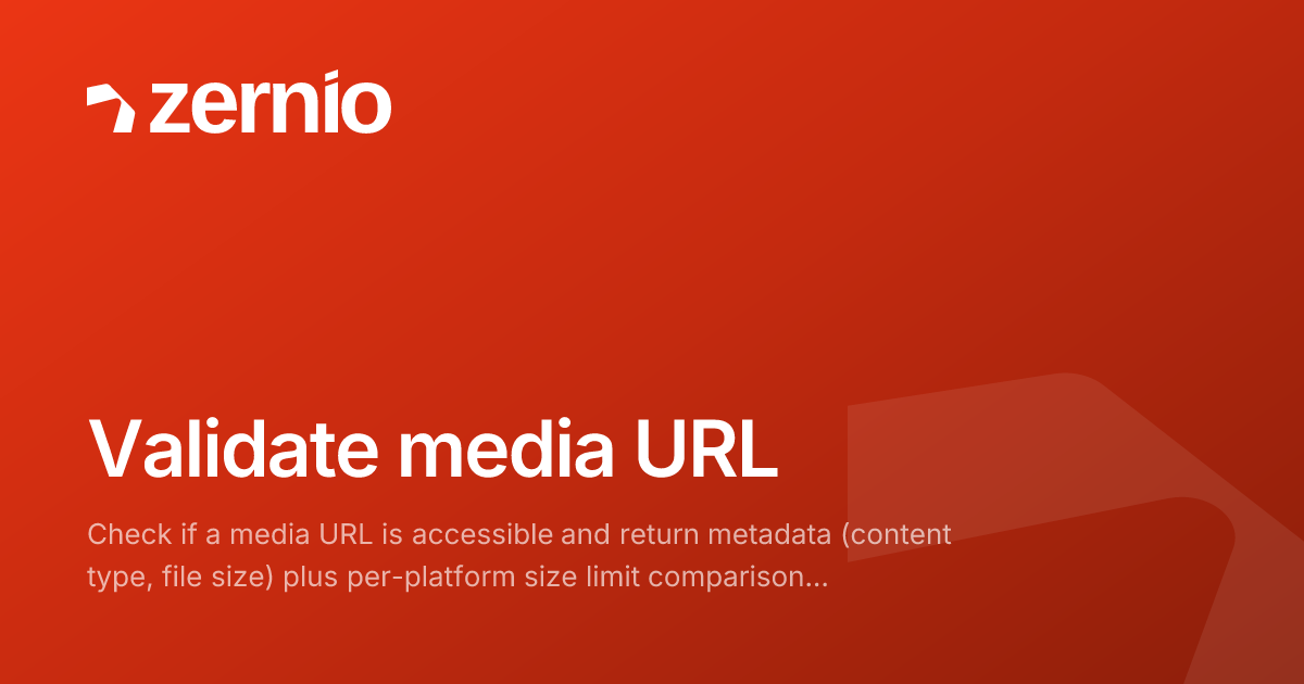 Validate media URL - API Reference